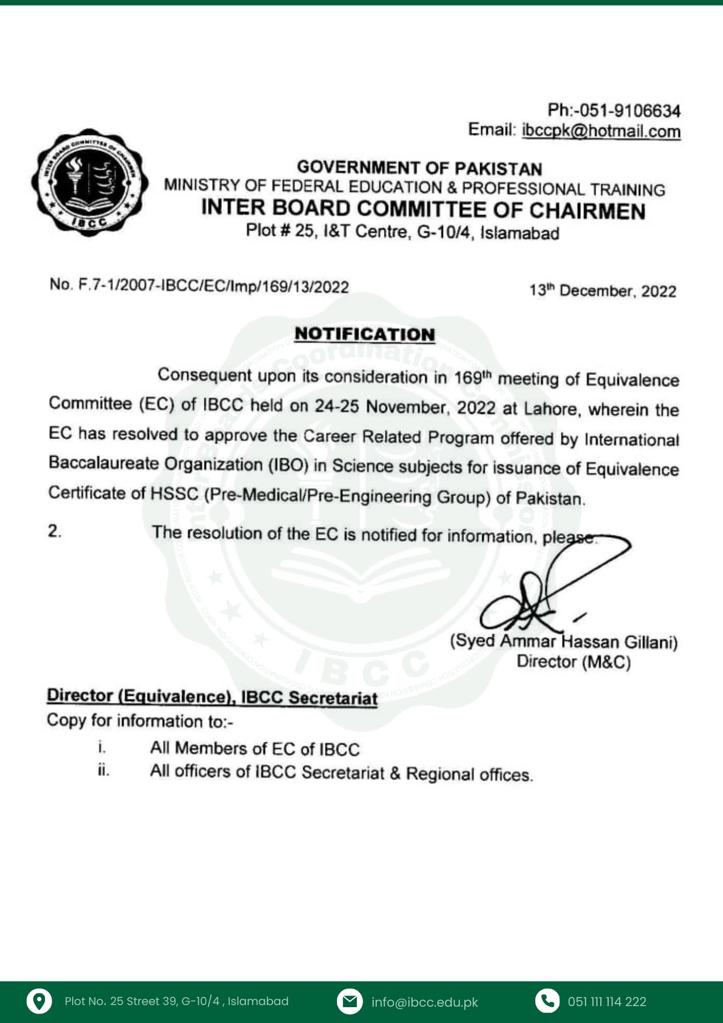 Career Related Program Offered by INTERNATIONAL BACCALAUREATE(IBO ...