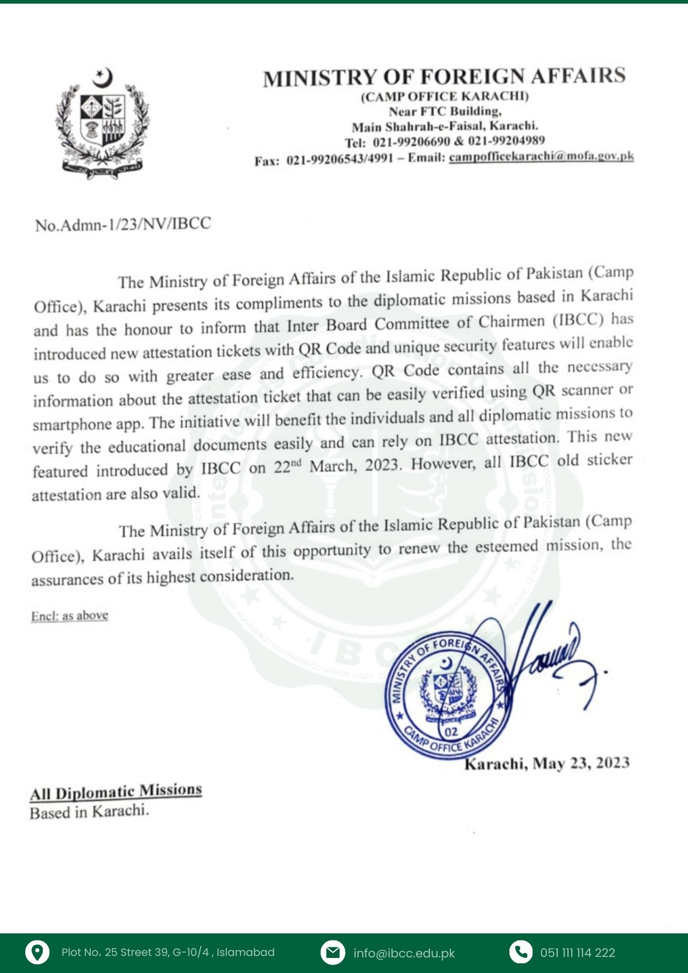 Mofa Endorses QR Based Attestation of Documents by IBCC – Inter Boards ...