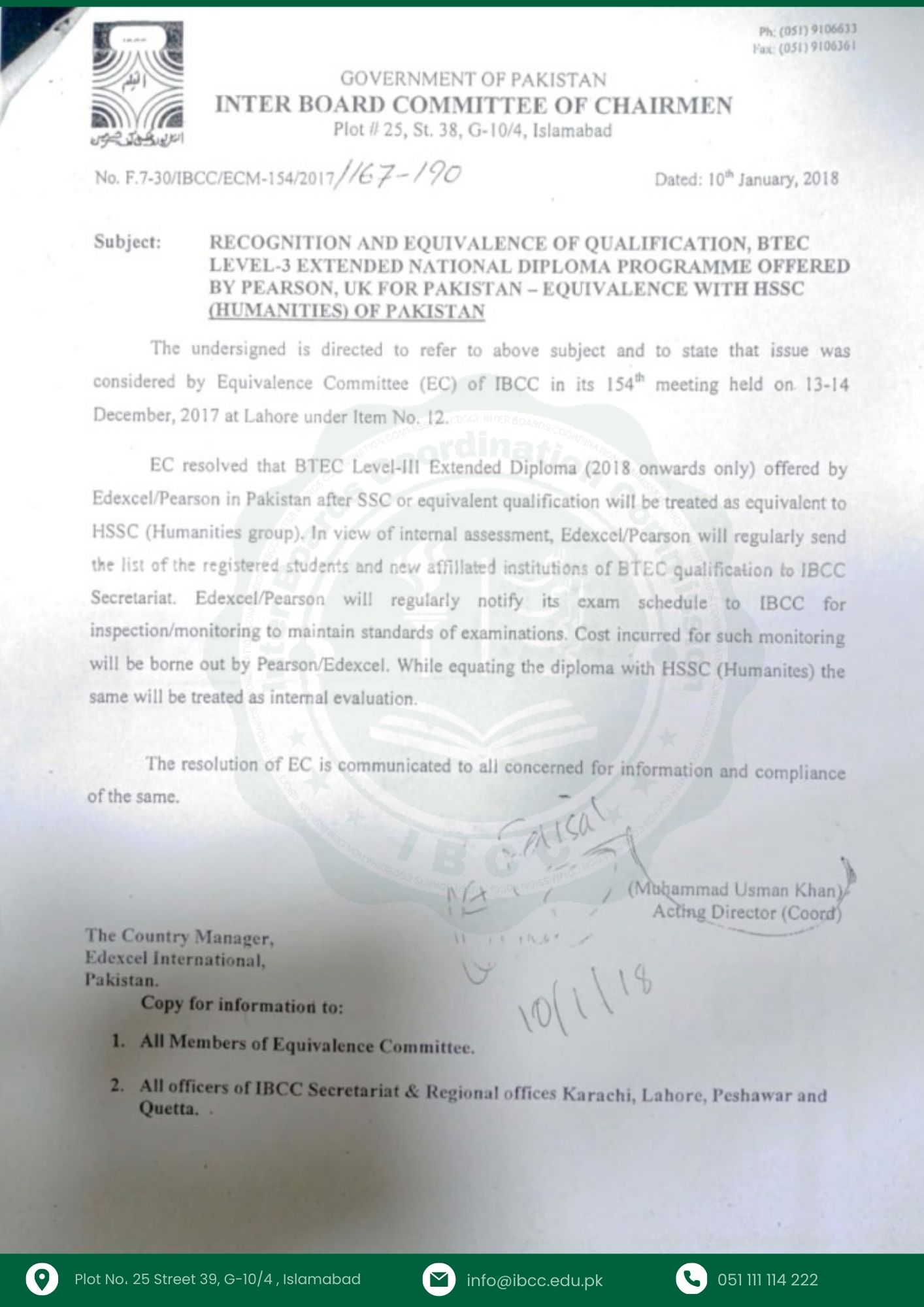 Equivalence of BTEC LEVEL-3 Extended National Diploma – Inter Boards ...