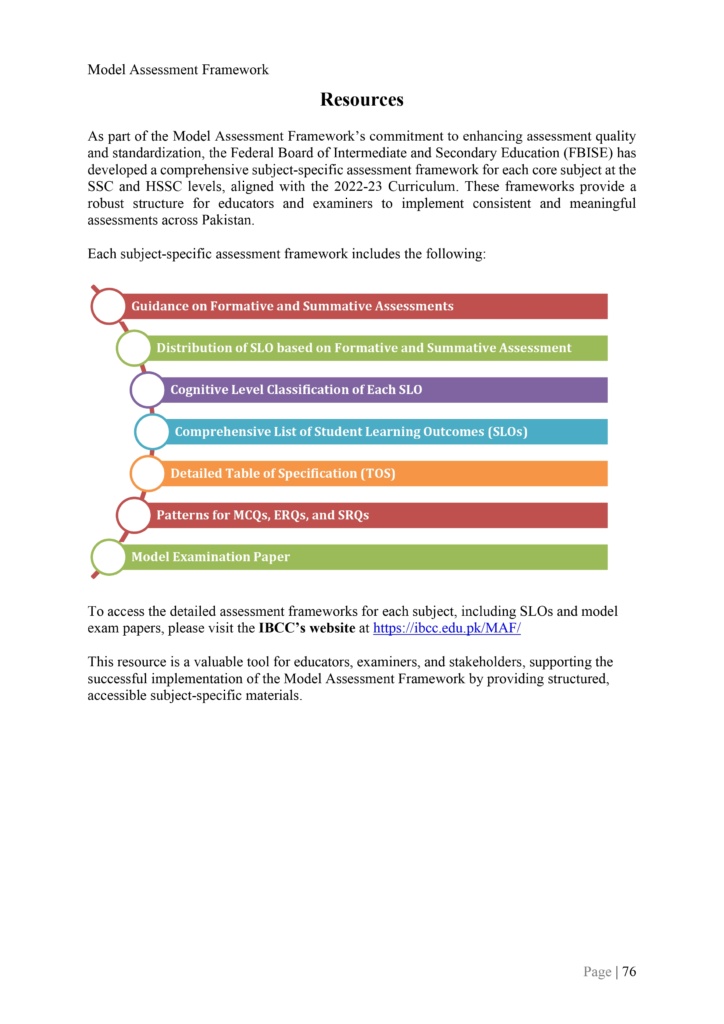 Model Assessment Framework – Inter Boards Coordination Commission (IBCC)